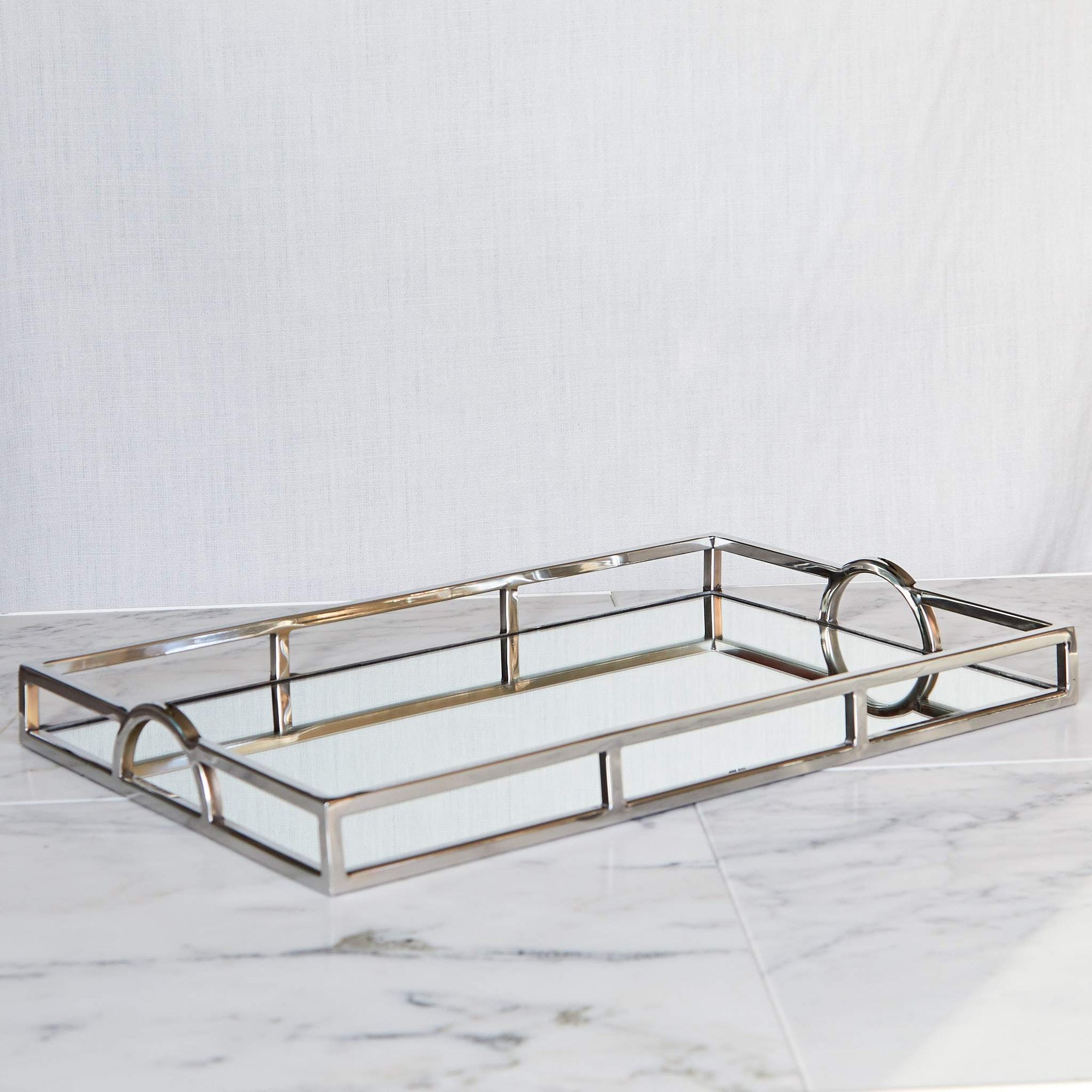 Tray Mirror Silver Rectangle Large & Medium